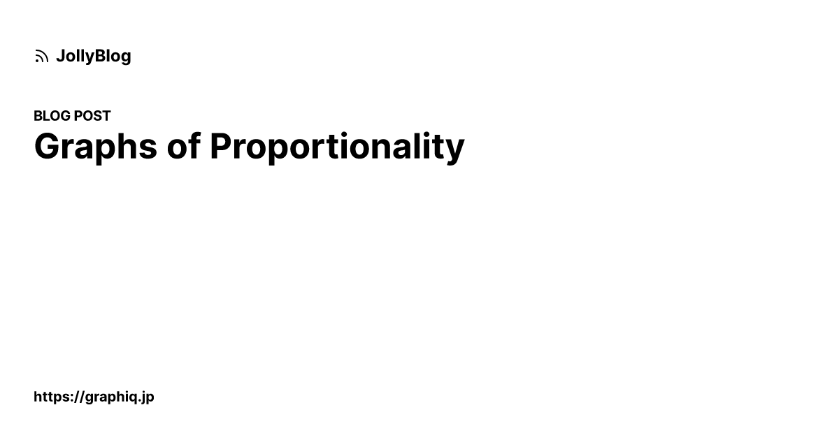 Graphs of Proportionality